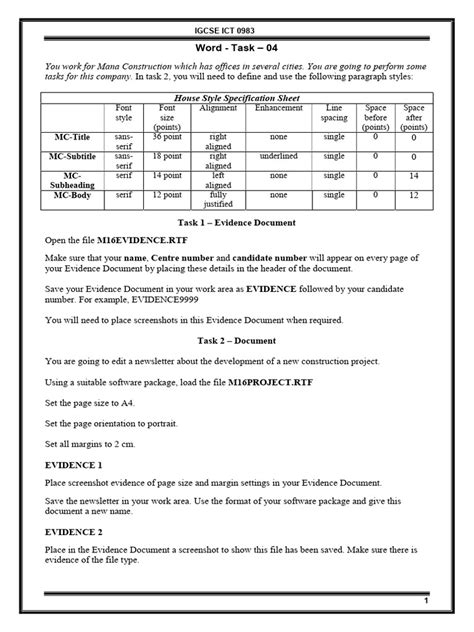 Word Task 04 Instructions Pdf Paragraph Written Communication