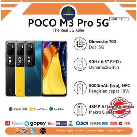 Jual Poco M3 Pro 5g 4gb 64gb Dimensity 700 48mp Ai Triple Kamera Layar 90hz 6 5 Fhd 5000mah