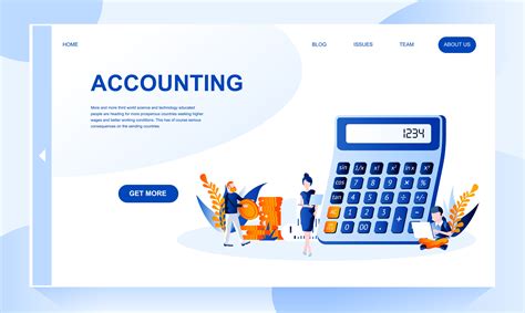 Accounting Landing Page Template With Header 689055 Vector Art At Vecteezy
