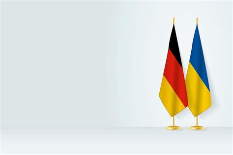 banderas de Alemania y Ucrania en bandera pararse reunión Entre dos