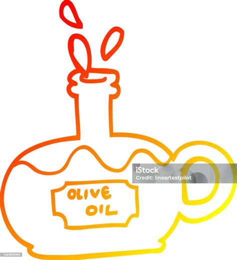 Dessin Au Trait Dégradé Chaud Dune Bouteille Dhuile Huileuse De Dessin
