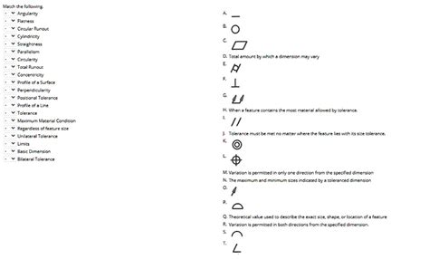 solved match the following angularity flatness circular runout
