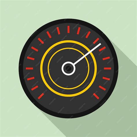 Premium Vector Black Red Speedometer Icon Flat Illustration Of Black