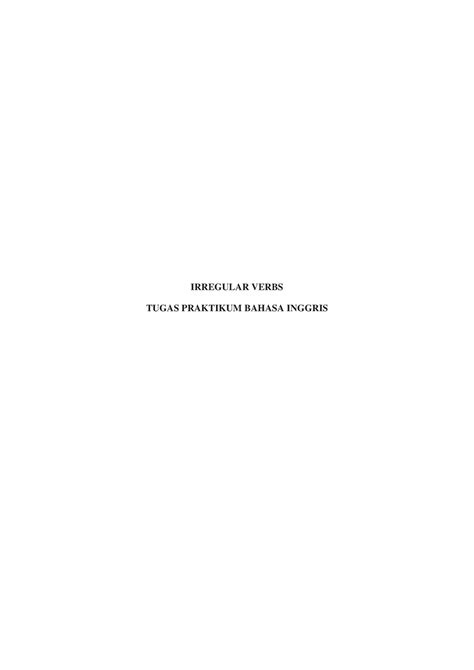 Irregular Verb Assignment Irregular Verbs Tugas Praktikum Bahasa