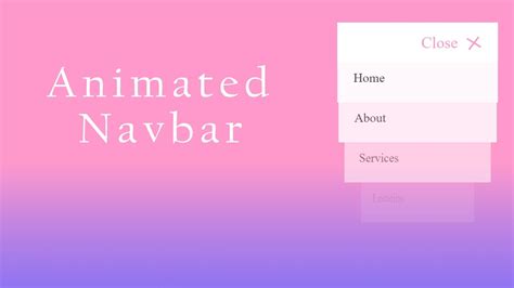 Animated Navbar Using Html Css And Javascript Youtube