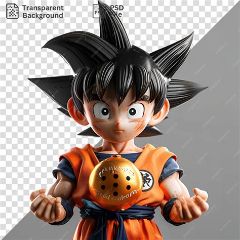Premium Psd Goku From Dragon Ball Z Holding A Pumpkin With A Toy And