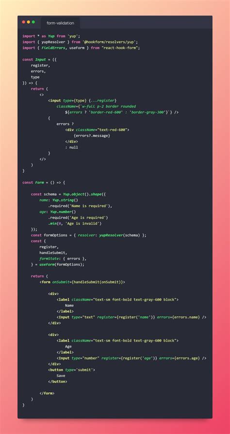 React Form Validation Wassim Malleh