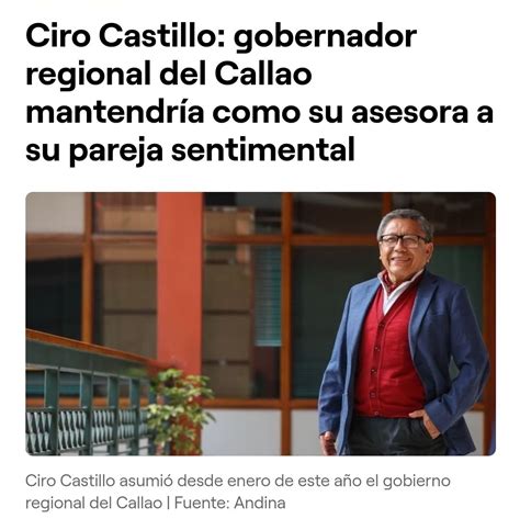 Diego Manarelli On Twitter Ciro Castillo Gobernador Regional Del