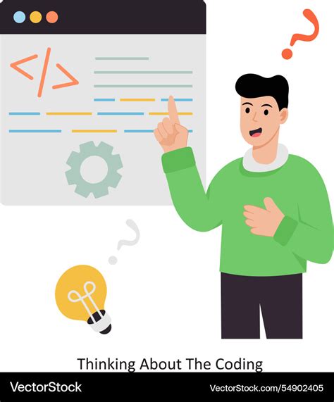 Thinking About The Coding Royalty Free Vector Image