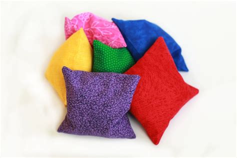 Rainbow 4 Inch Square Bean Bags Set Of 6 Homeschool Bright Etsy