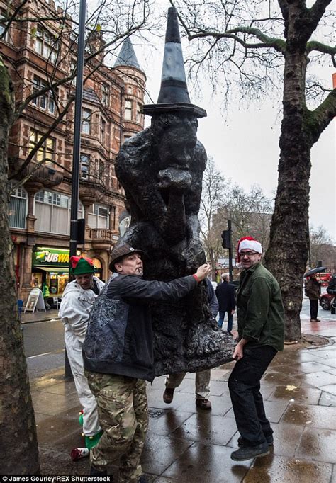 Banksy Sculpture The Drinker Returned To Shaftsbury Avenue By Art