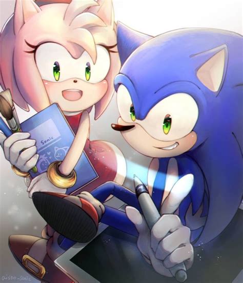 Lets Drawing By Aisnozo On Deviantart Sonic And Amy Sonic Fan Art