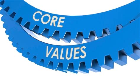 Premium Photo Core Values Word On Blue Cogs
