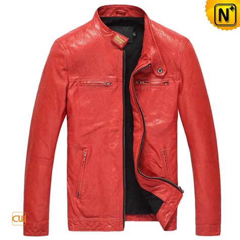 Fitted Lambskin Leather Motorcycle Jacket For Men Cw850126