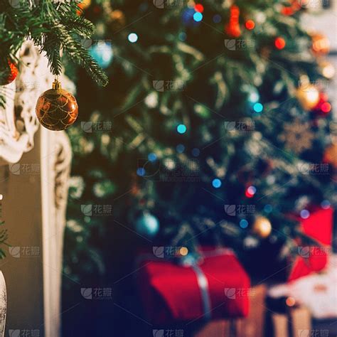 背景方形空白 圣诞树装饰礼物玩具