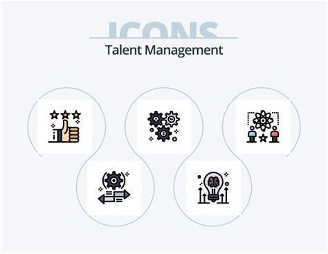 Talent Management Line Filled Icon Pack 5 Icon Design Brainstorming Brain Idea Delivery
