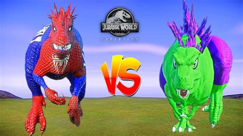 Spiderman Indominus Rex Vs Hulk Godzilla Acrocanthosaurus Jurassic