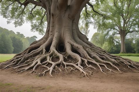 Premium Photo A Tree With The Roots Cut Out Of It