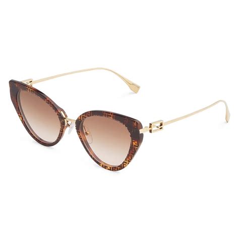 Fendi Baguette Cat Eye Sunglasses Havana Beige Sunglasses