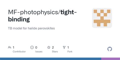 Github Mf Photophysics Tight Binding Tb Model For Halide Perovskites