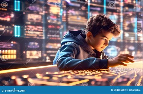 Teenage Hacker Working In Computer Stock Illustration Illustration Of