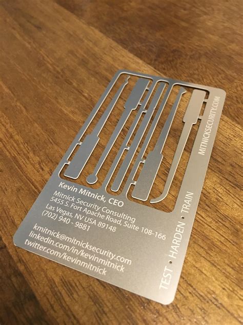 The Business Card Of Kevin Mitnick Famous Computer Hacker Now Security Professional Has A