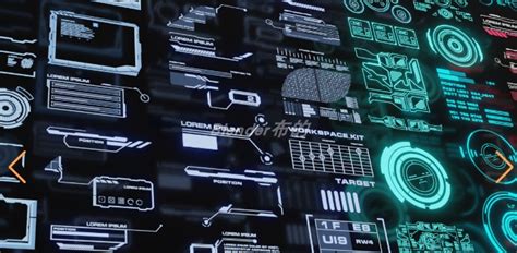 自发光 Ui 贴花包blender科幻风格ui界面资产预设元素包 Emissive Ui Decals Pack Png Kpack