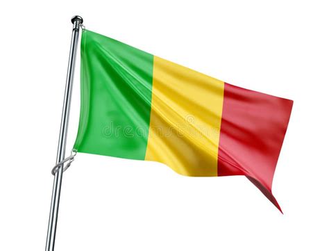 Mali Flag With Green Yellow Red Vertical Stripes Stock Illustration