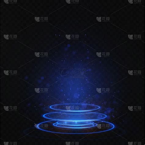 Gui Ui虚拟现实投影仪。抽象的全息图技术。向量素材 花瓣网