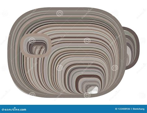 Abstract Conceptual Geometric Rounded Rectangle Pattern Effect Shape