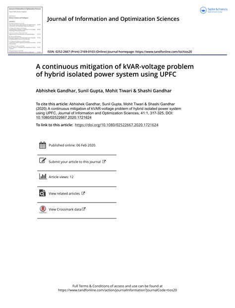 Pdf A Continuous Mitigation Of Kvar Voltage Problem Of Hybrid