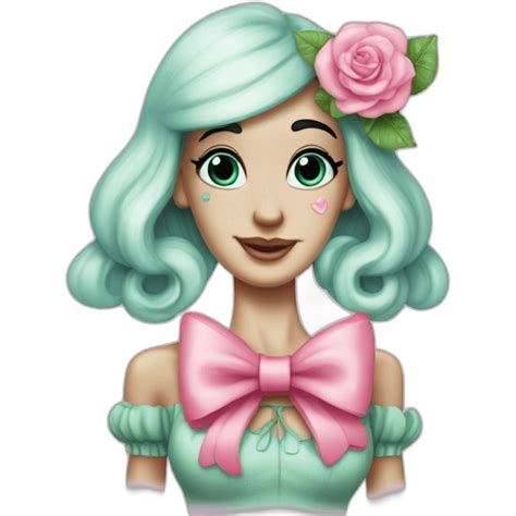 Squidward From Spongebob Squarepants Cartoon Wearing Cute Girly Makeup With Bows And Pink Roses