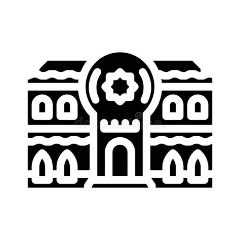 Synagogue Building Jewish Glyph Icon Vector Illustration Stock
