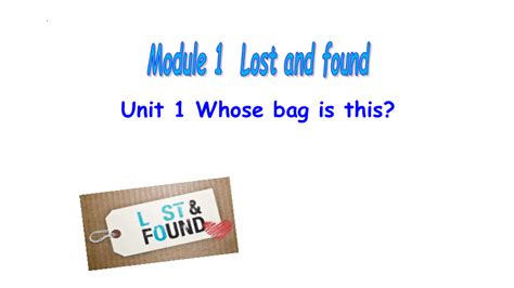 module 1 lost and found unit1 whose bag is this课件（13张ppt 音视频 21世纪教育网