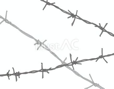 有刺鉄線 危険イラスト No 23162371／無料イラストなら「イラストac」