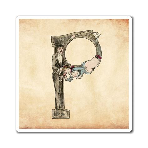 Magnet Featuring The Letter P From The Erotic Alphabet 1880 By Frenc