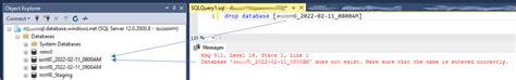 Sql Server Im Having Trouble Dropping An Azure Database From A