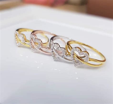 J Gems ♡ แหวนหัวใจเพชร ♤ ตัวเรือนทอง 9k ทอง ทองขาว