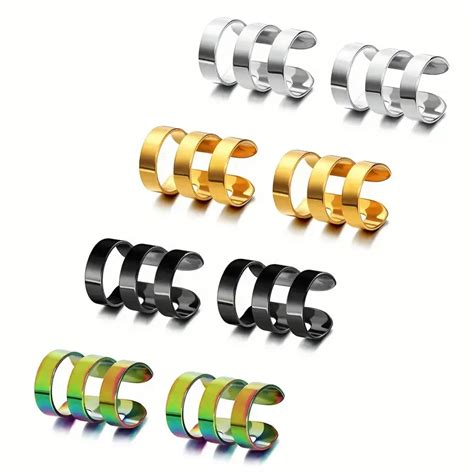 Stainless Steel Unisex Clip Cartilage Helix Ear Cuffs Non Temu