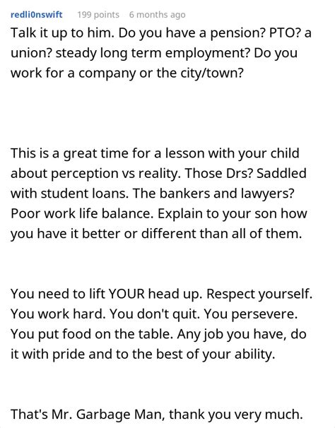 “i Think My Son Is Embarrassed That I Am A Garbage Man Advice” Sad