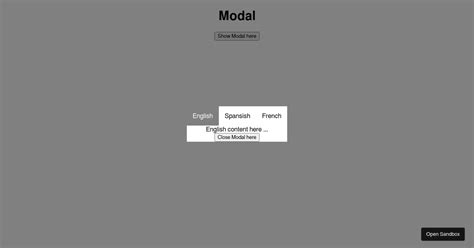 Modal With Tabs Content Codesandbox