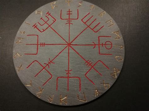 Vegvisir Icelandic Norse Signpost Compass Rune With Elder Futhark