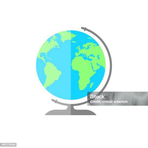 간단한 평면 글로브 아이콘입니다 세계 사인 그림입니다 0명에 대한 스톡 벡터 아트 및 기타 이미지 0명 구 땅 Istock