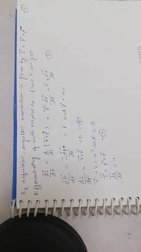 6 A State And Prove Law Of Conservation Of Angular Momentum Derive A Rel