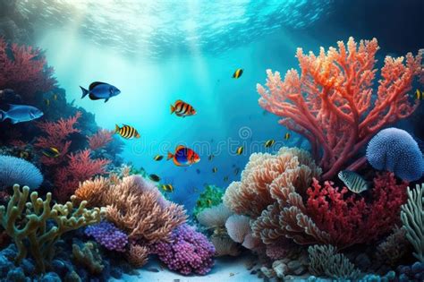 Beautiful Colorful Coral Andaman Islands India Stock Illustration
