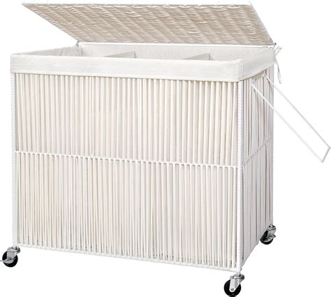 Laundry Hamper With Wheels 150l Handwoven Rolling Laundry Basket 3