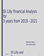 Financial Analysis Of Eli Lilly 2019 2021 Course Hero