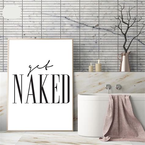 Modern Canvas Painting Bathroom Wall Art Life Quotes Get Naked Poster