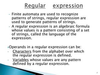 Regular Expression For Dfa PPTX