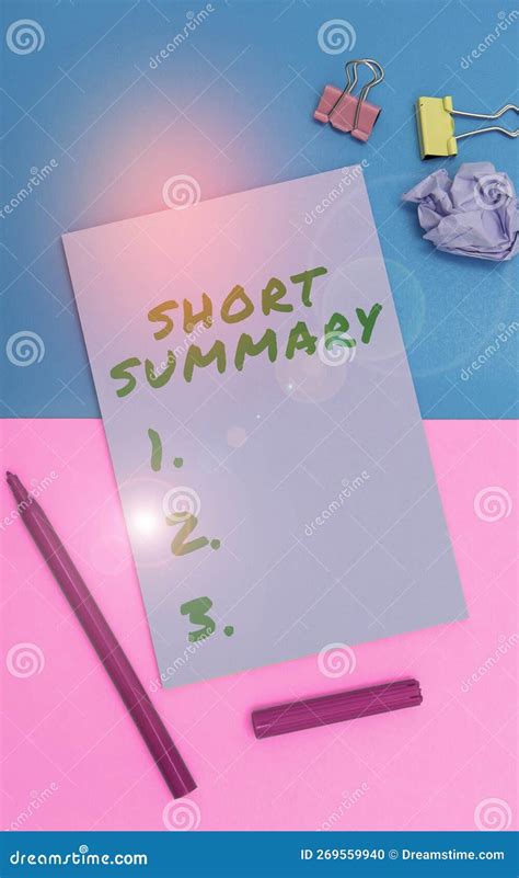 Conceptual Caption Short Summary Business Overview Brief Statement Of Main Points Clear Stock